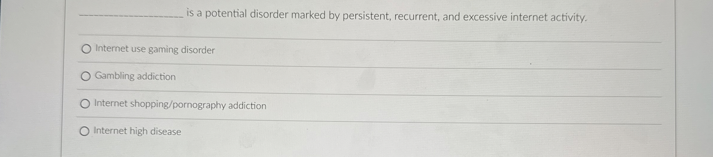 Solved ﻿is a potential disorder marked by persistent, | Chegg.com