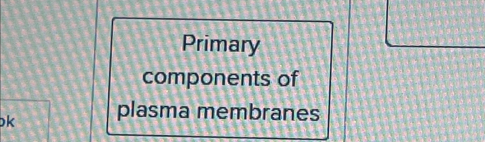 Solved Primary components of plasma membranes | Chegg.com