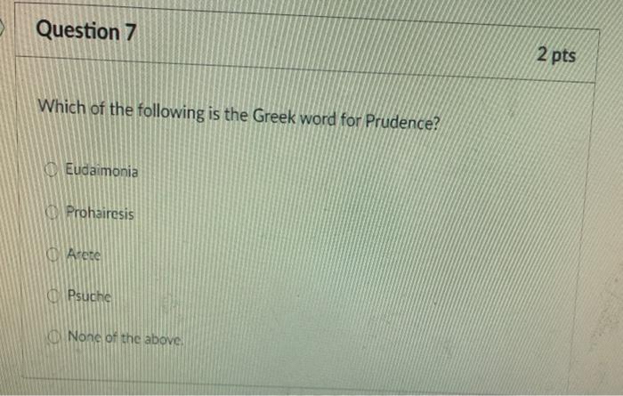 Solved Question 7 2 pts Which of the following is the Greek | Chegg.com