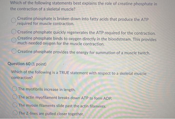 Creatine Phosphate Muscle Contraction