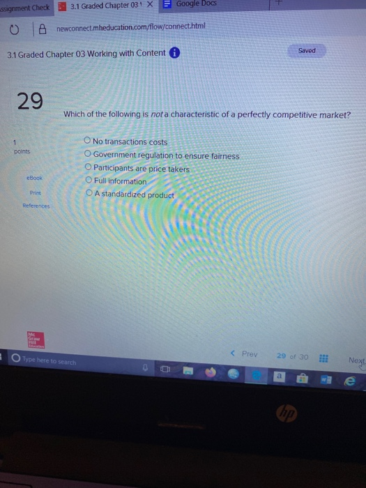 Solved ssignment Check 3.1 Graded Chapter 03 X E Google Docs | Chegg.com