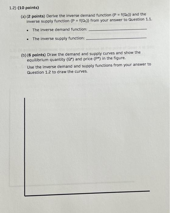 (a) (2 points) Derive the inverse demand function | Chegg.com