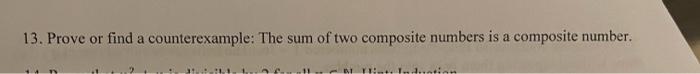 Solved 13. Prove or find a counterexample: The sum of two | Chegg.com