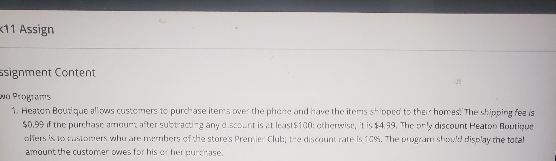 Solved 11 Assign ssignment Content wo Programs 1. Heaton | Chegg.com