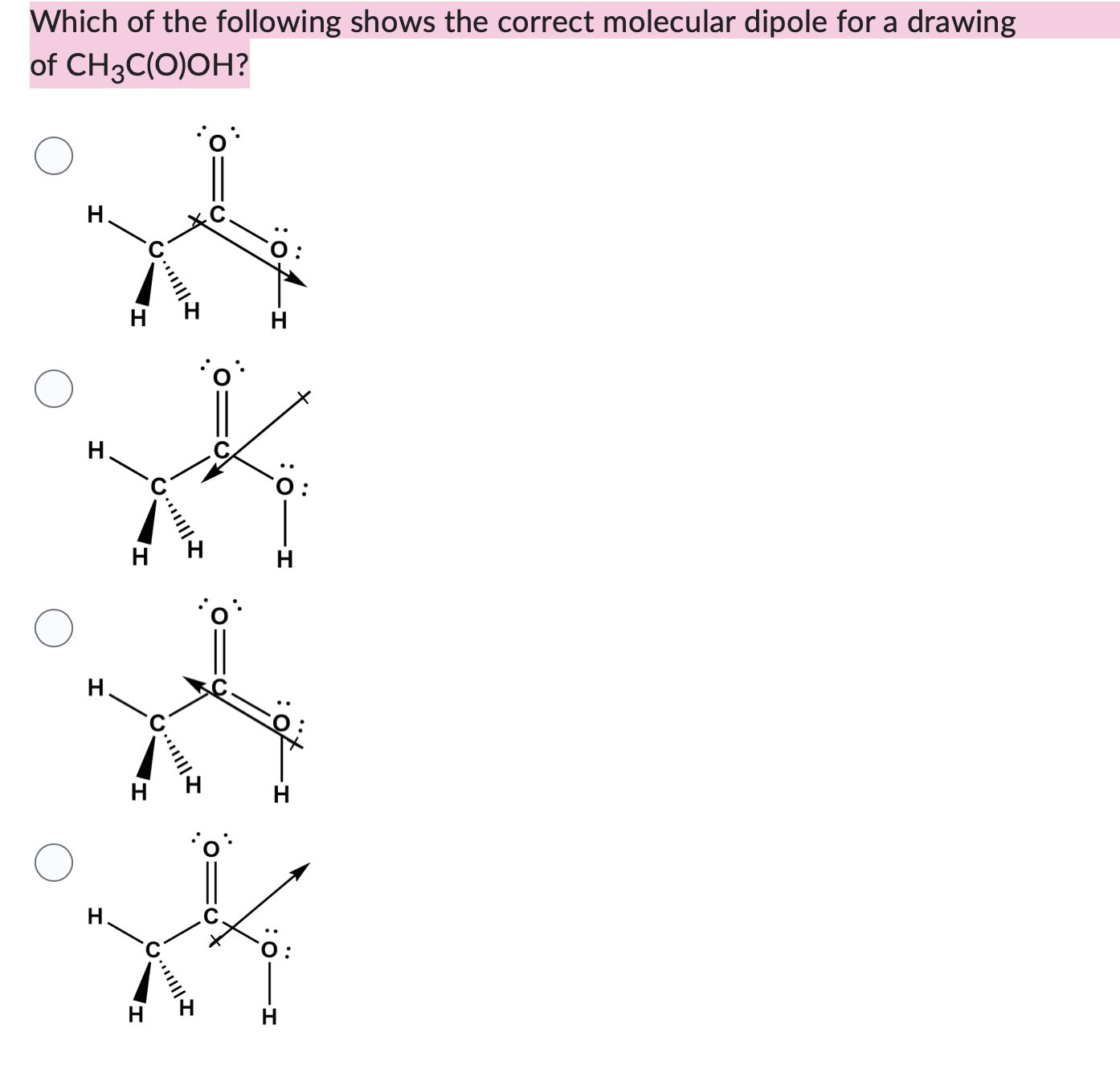 Solved Which of the following shows the correct molecular | Chegg.com
