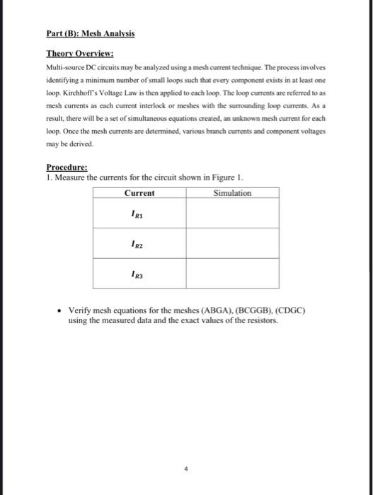 Solved 1. Objectives: - To verify Nodal and Mesh equations. | Chegg.com