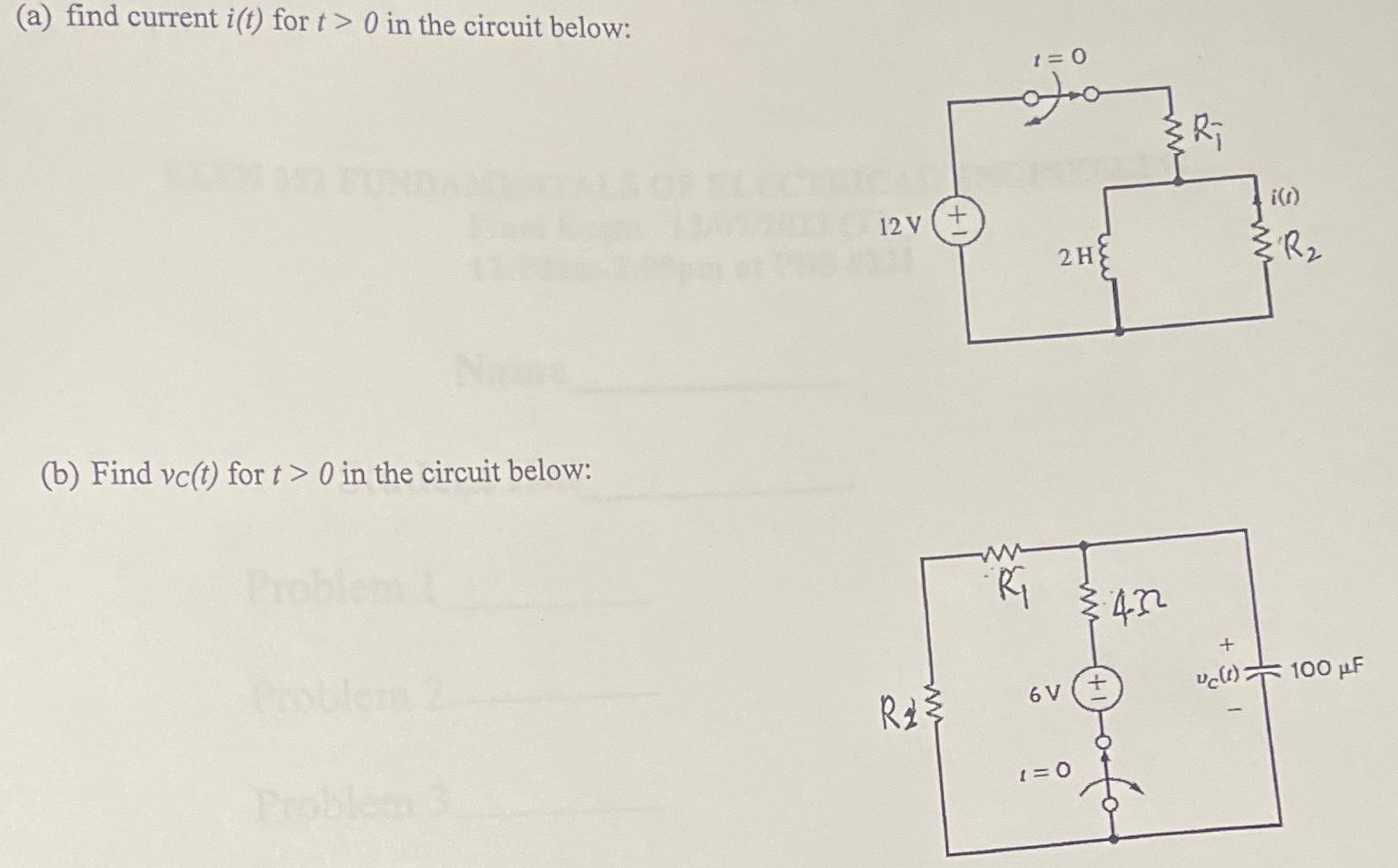 Solved Need asap!!R1=14 ﻿ohms R2=12 ﻿ohms (a) ﻿find current | Chegg.com