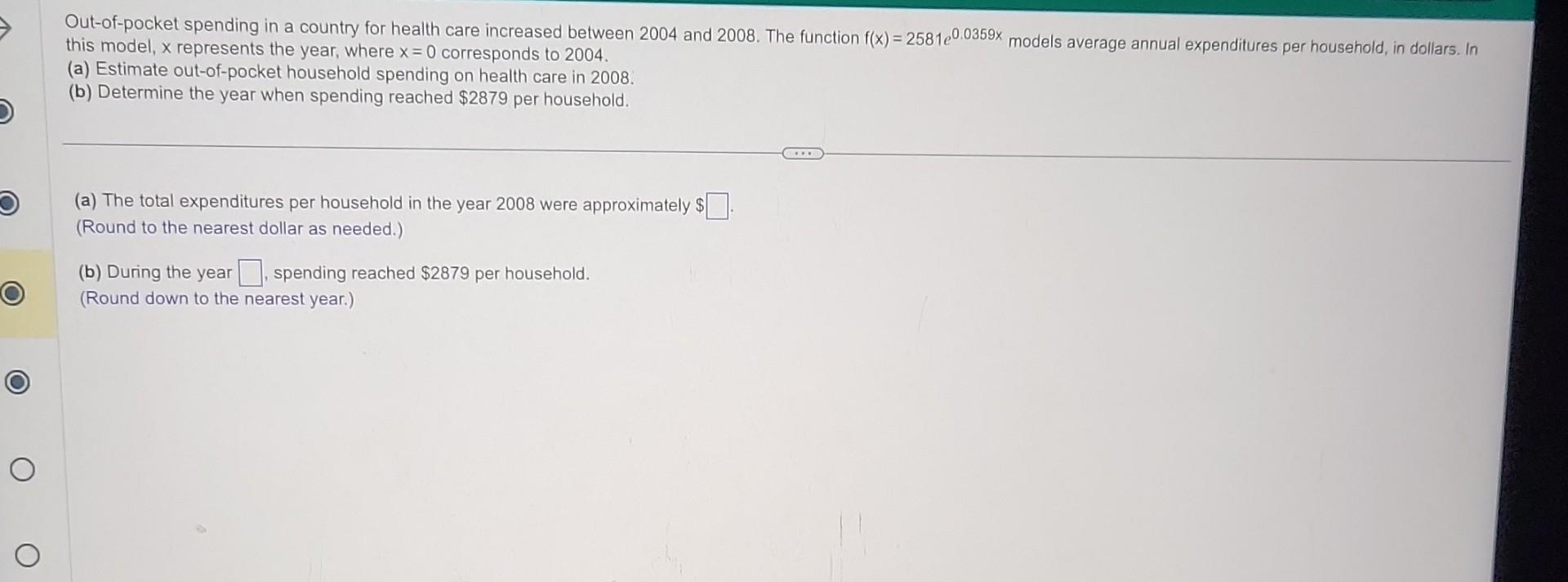 Solved Out-of-pocket spending in a country for health care | Chegg.com