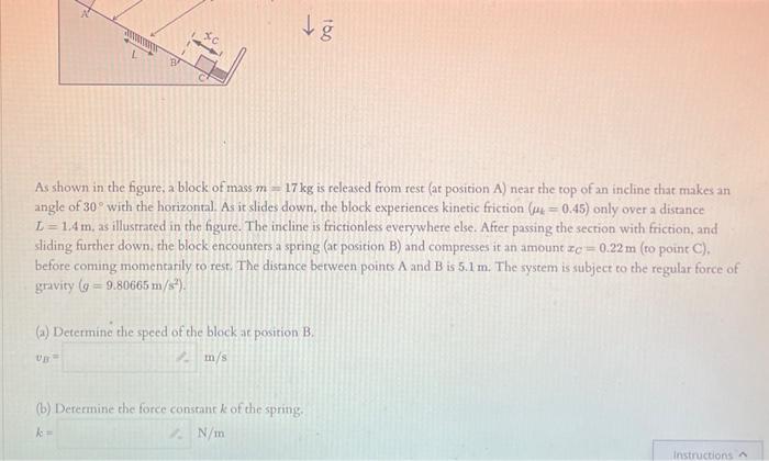Solved As shown in the figure, a block of mass m=17 kg is | Chegg.com