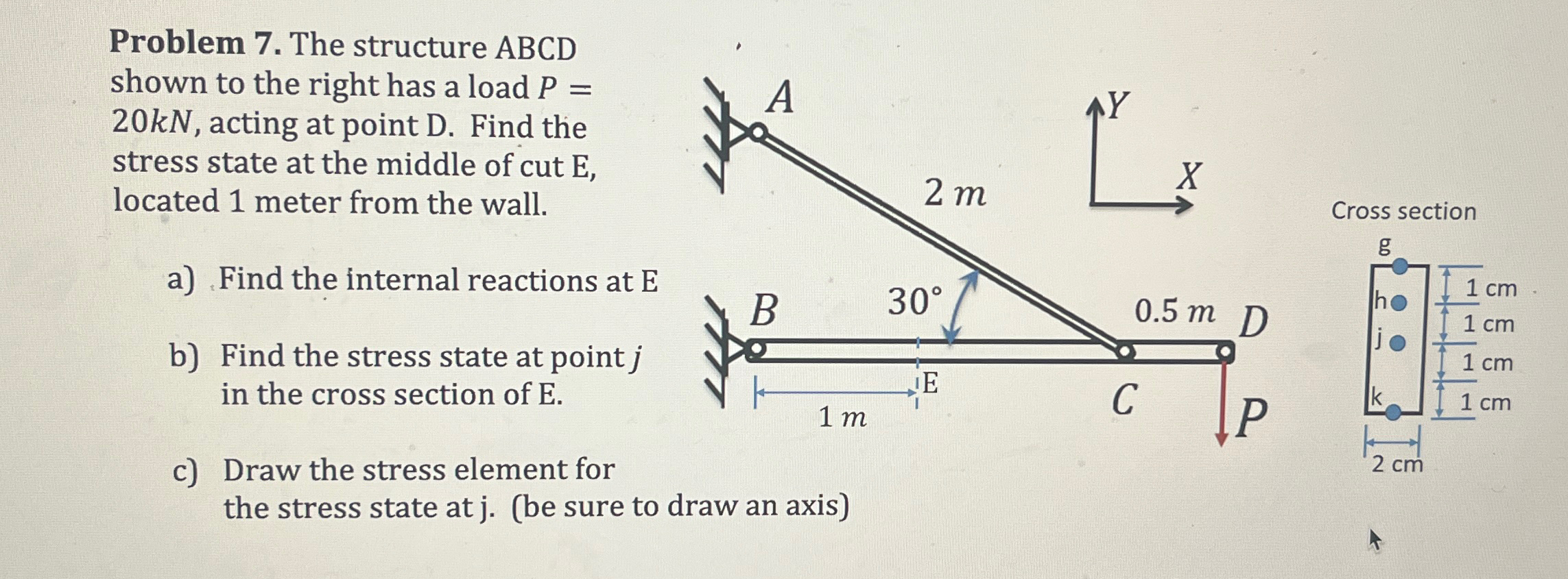 Solved The structure ABCD shown to the right has a load | Chegg.com
