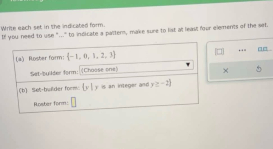Solved Write each set in the indicated form.If you need to | Chegg.com