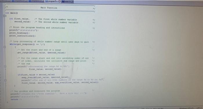 Solved Weite A C Program To Sum All Even Numbers Recursively