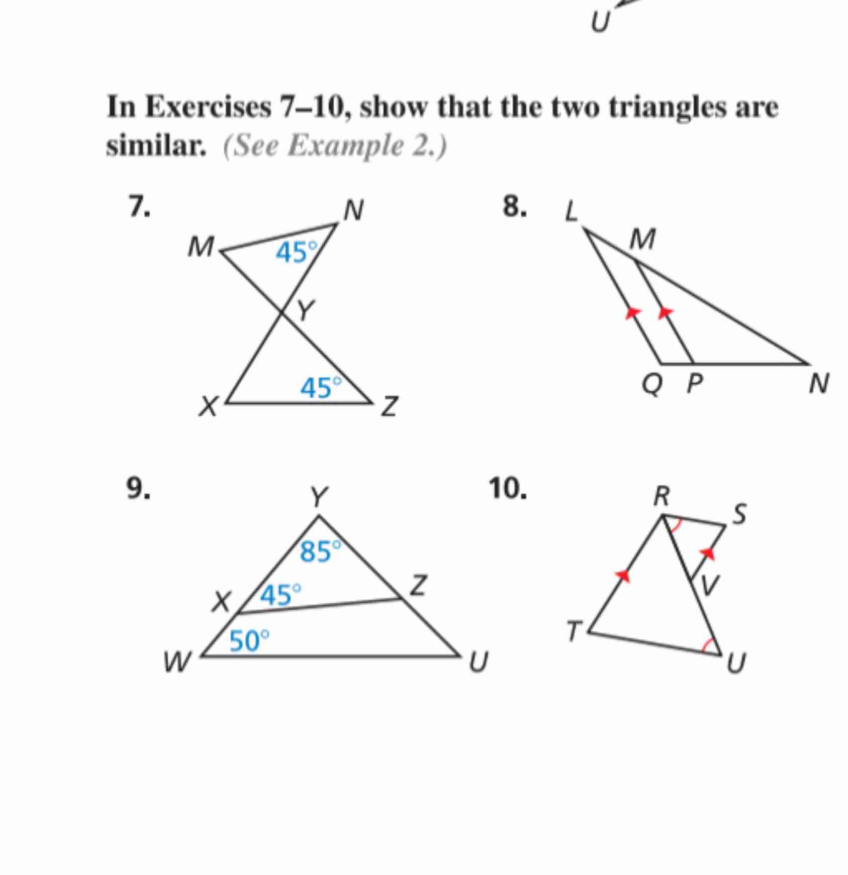 In Exercises 7-10, ﻿show that the two triangles are | Chegg.com