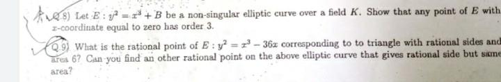 Solved Amor.8) Let :E : 72 = x + B be a non-singular | Chegg.com