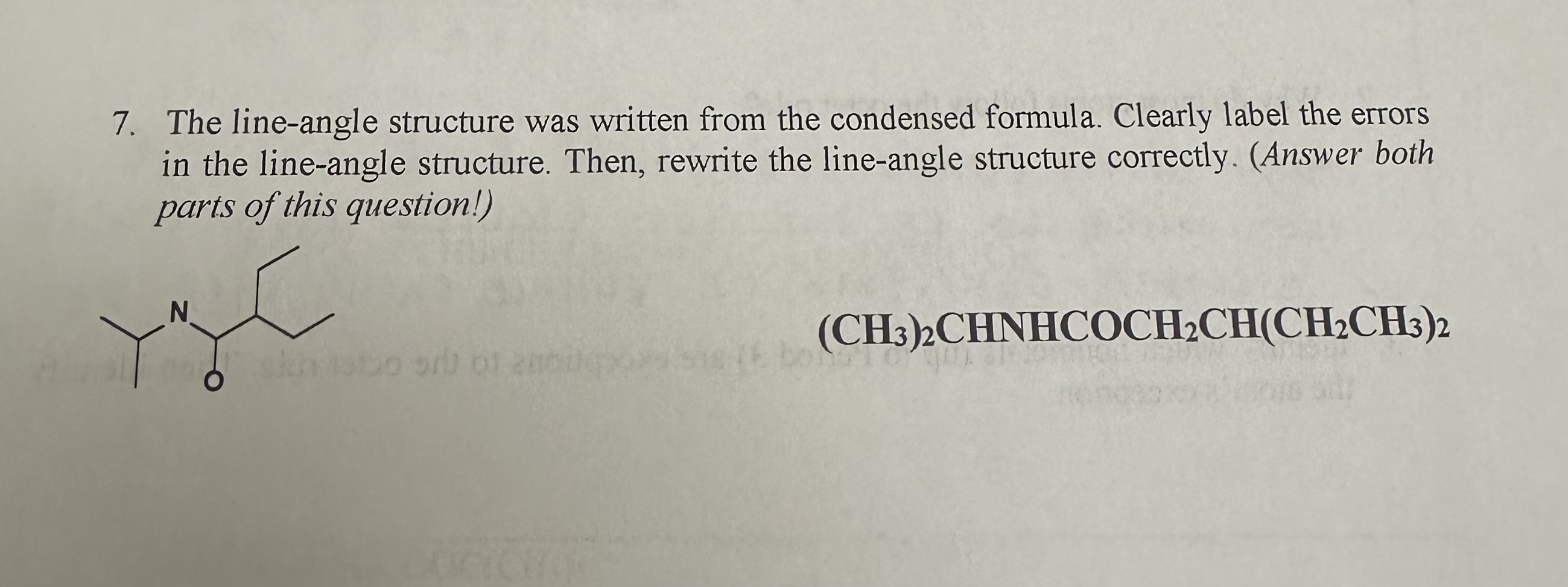 Solved The line-angle structure was written from the | Chegg.com