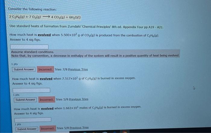 Solved Consider the following reaction: | Chegg.com