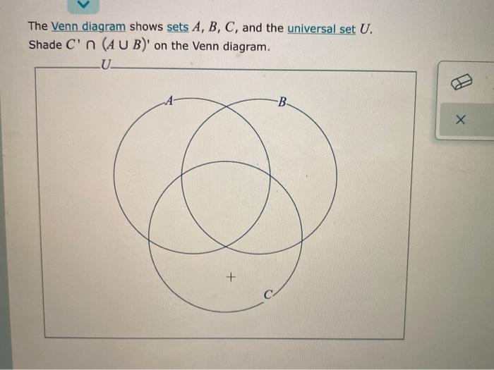 Solved The Venn diagram shows sets A, B, C, and the | Chegg.com