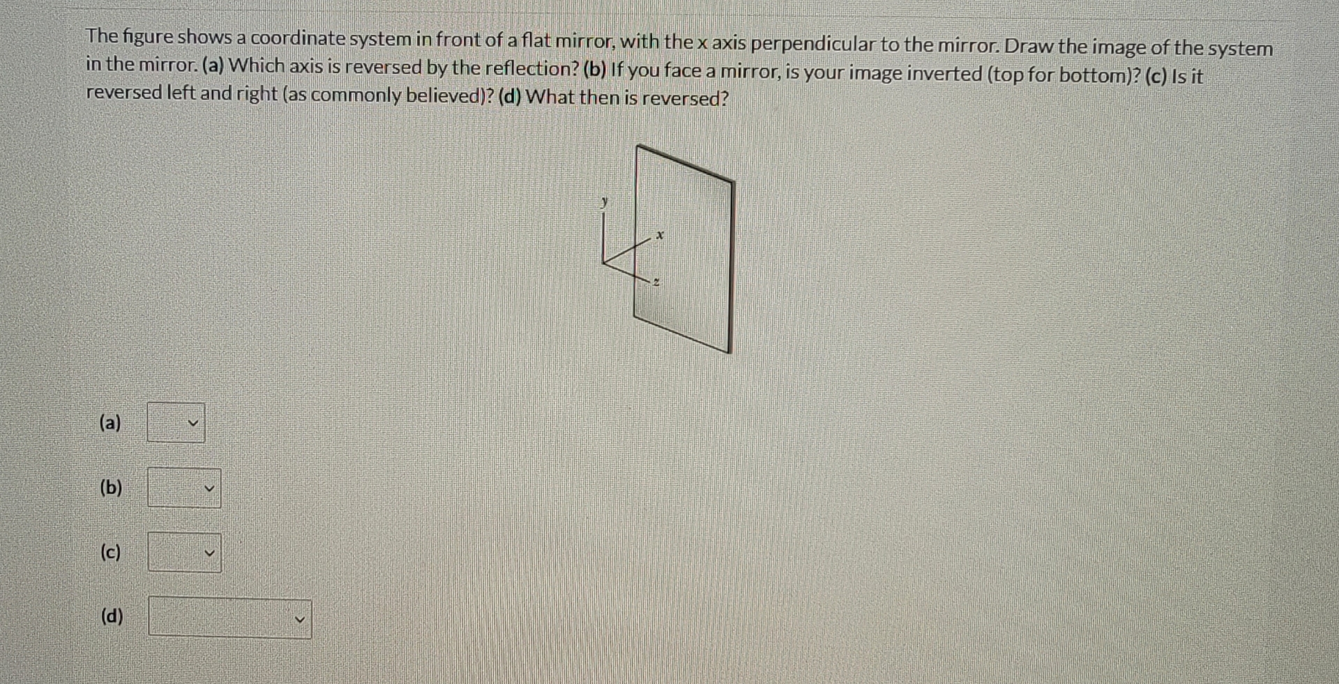 Solved The figure shows a coordinate system in front of a | Chegg.com