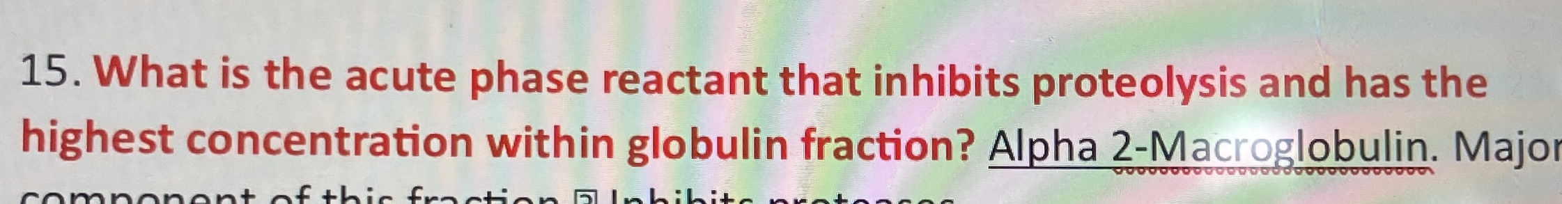 Solved What is the acute phase reactant that inhibits | Chegg.com