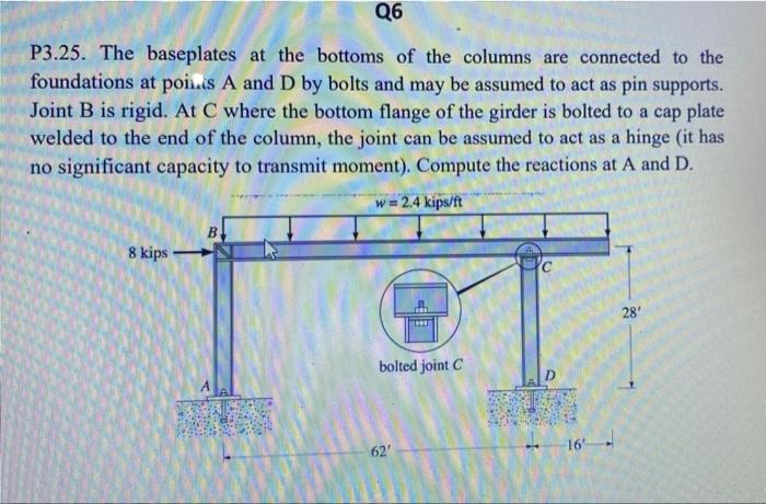 Solved P3.25. The baseplates at the bottoms of the columns | Chegg.com