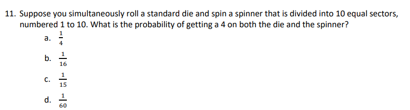 Solved Suppose you simultaneously roll a standard die and | Chegg.com