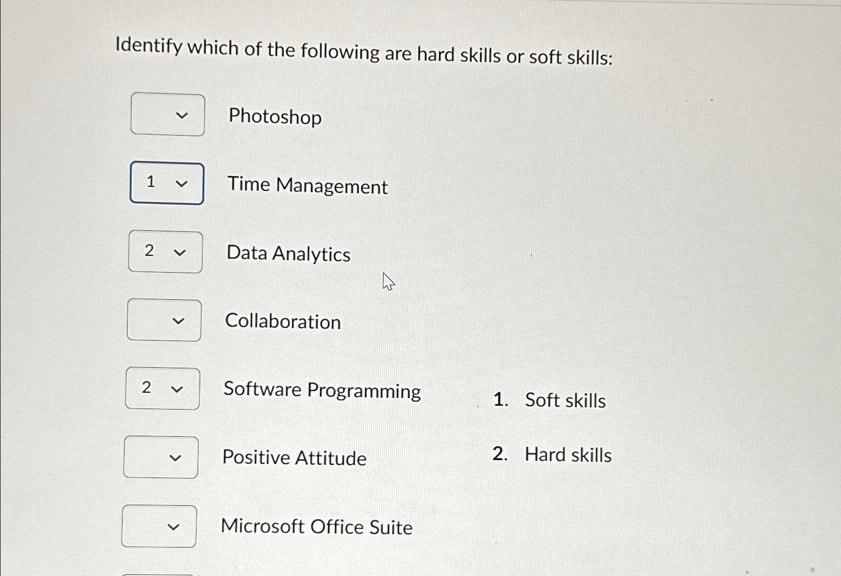 Solved Identify which of the following are hard skills or | Chegg.com