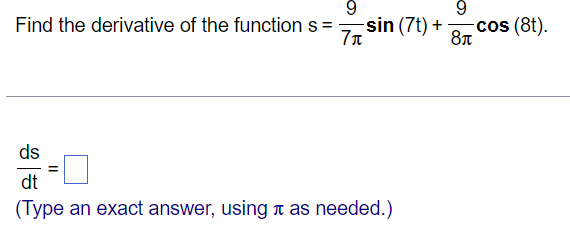 Solved Find the derivative of the function | Chegg.com
