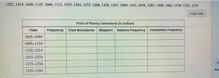Solved Step 1 of 7: Determine the class width of the data | Chegg.com