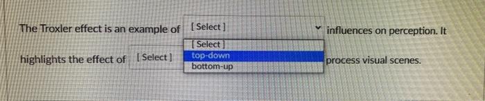 Solved influences on perception. It The Troxler effect is an | Chegg.com