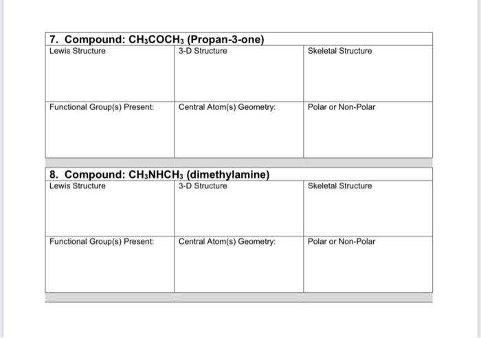 Solved 1. Compound: CH3CH2CH3 (propane) Lewis Structure 3-D | Chegg.com