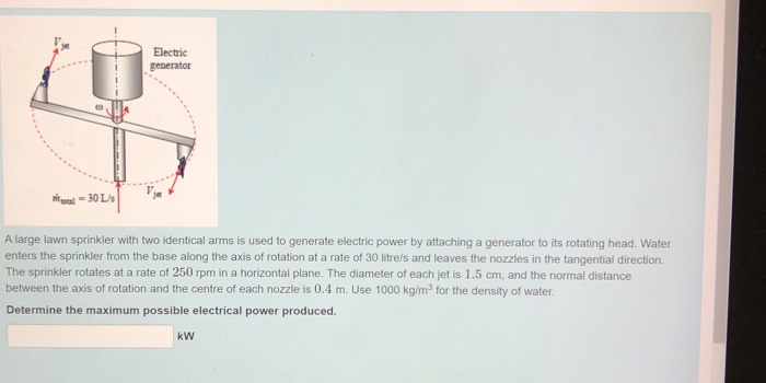 Solved Electric 30L A large lawn sprinkler with two | Chegg.com