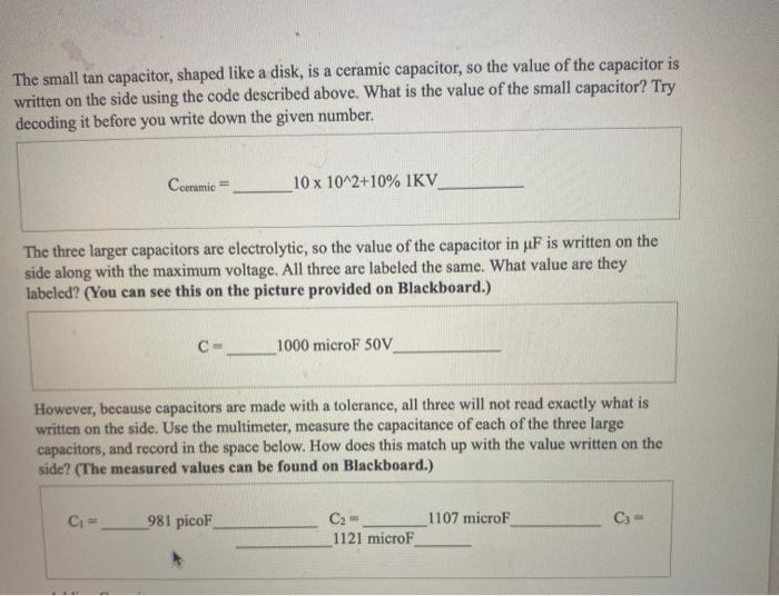 Solved The small tan capacitor, shaped like a disk, is a | Chegg.com