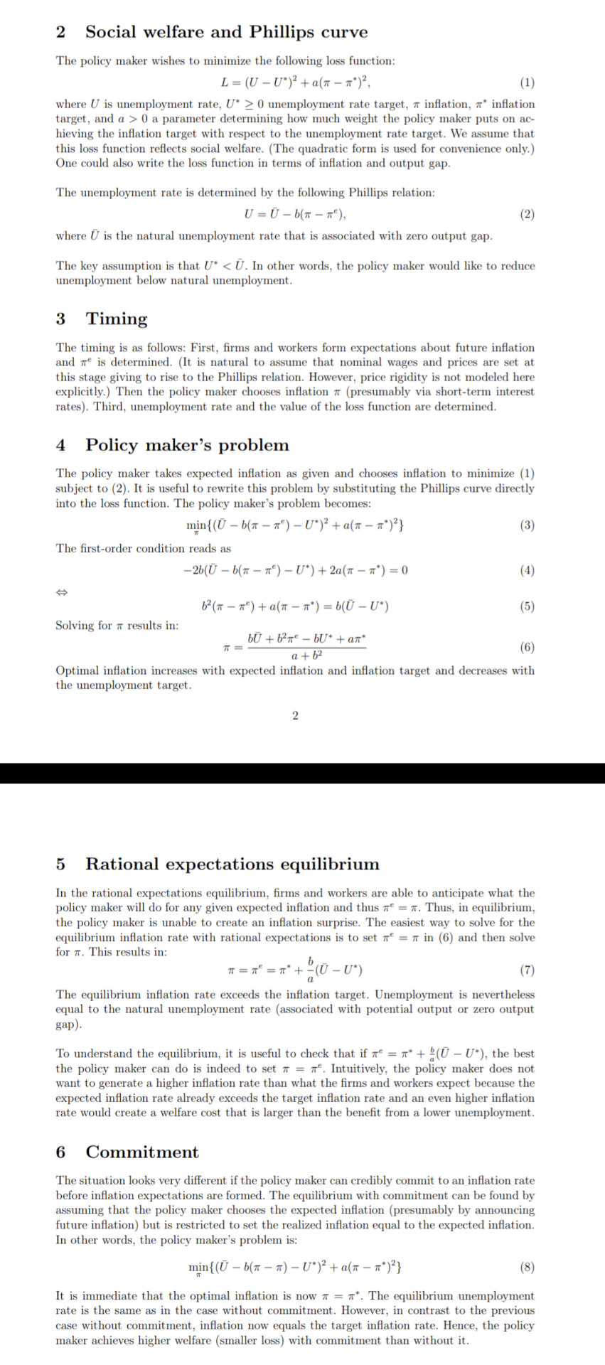Solved 1. Consider the Barro-Gordon model described in | Chegg.com