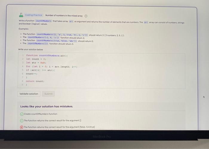 Solved Coding Practice Number of numbers in the mixed array | Chegg.com