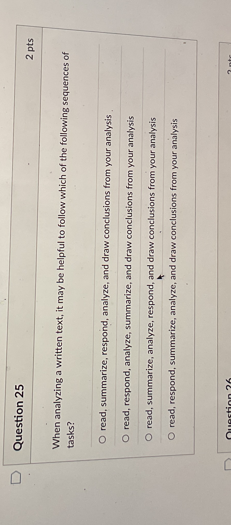Solved Question 252 ﻿ptsWhen analyzing a written text, it | Chegg.com