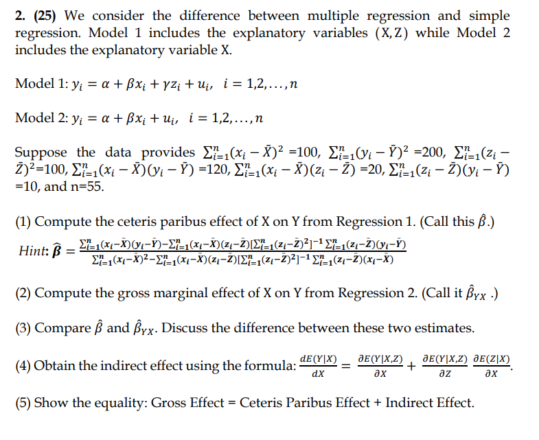 Solved We consider the difference between multiple | Chegg.com