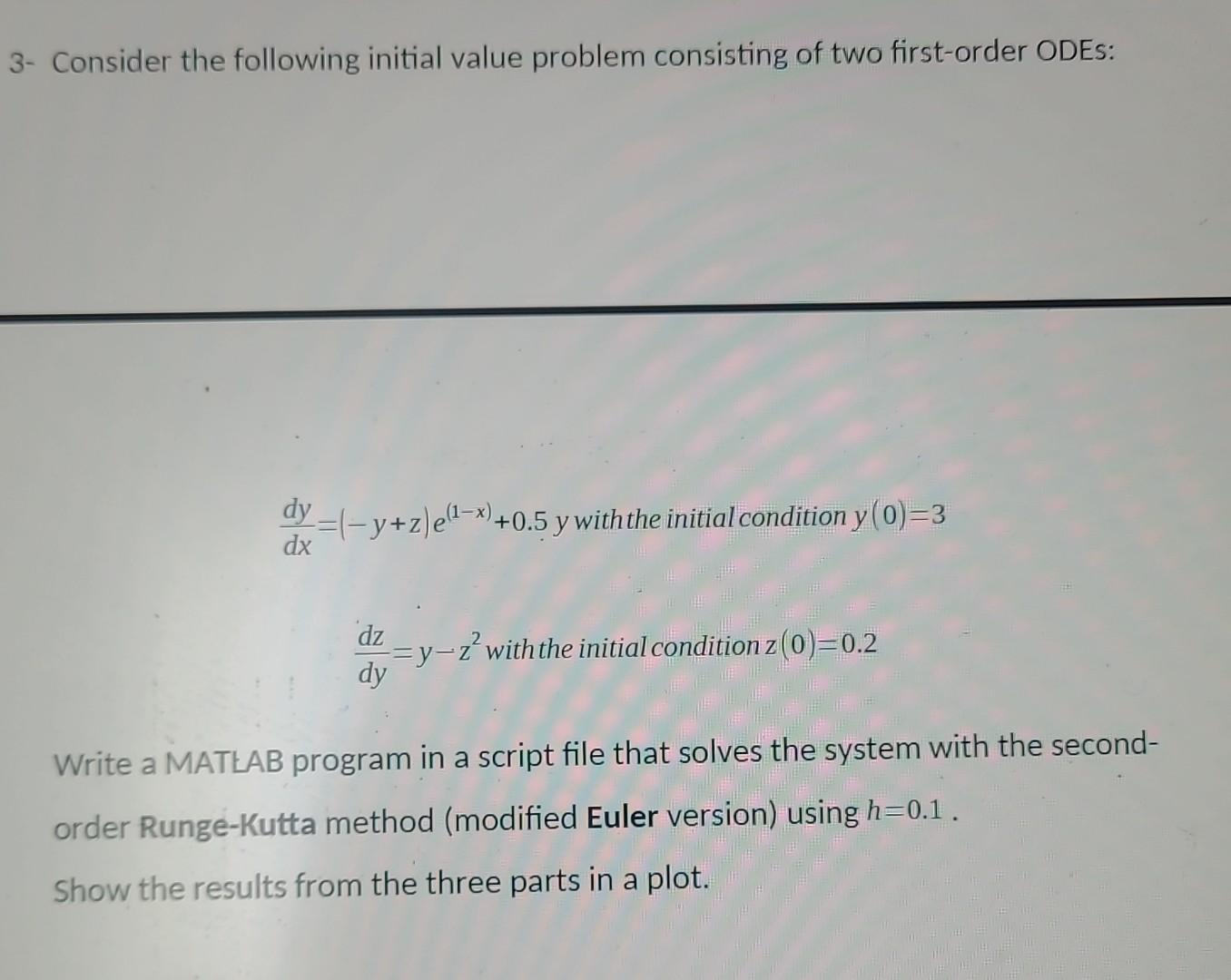 3- Consider the following initial value problem | Chegg.com