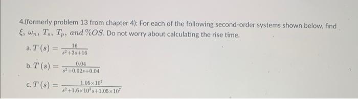 Solved 4.(formerly problem 13 from chapter 4): For each of | Chegg.com