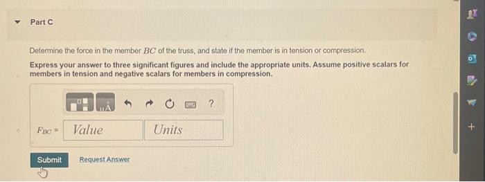 Solved Determine ton force in eacr member of the this thown | Chegg.com