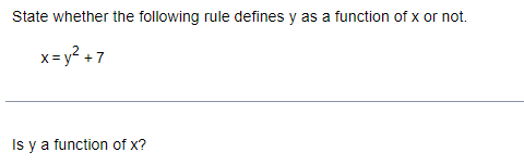 Solved State whether the following rule defines y as a | Chegg.com