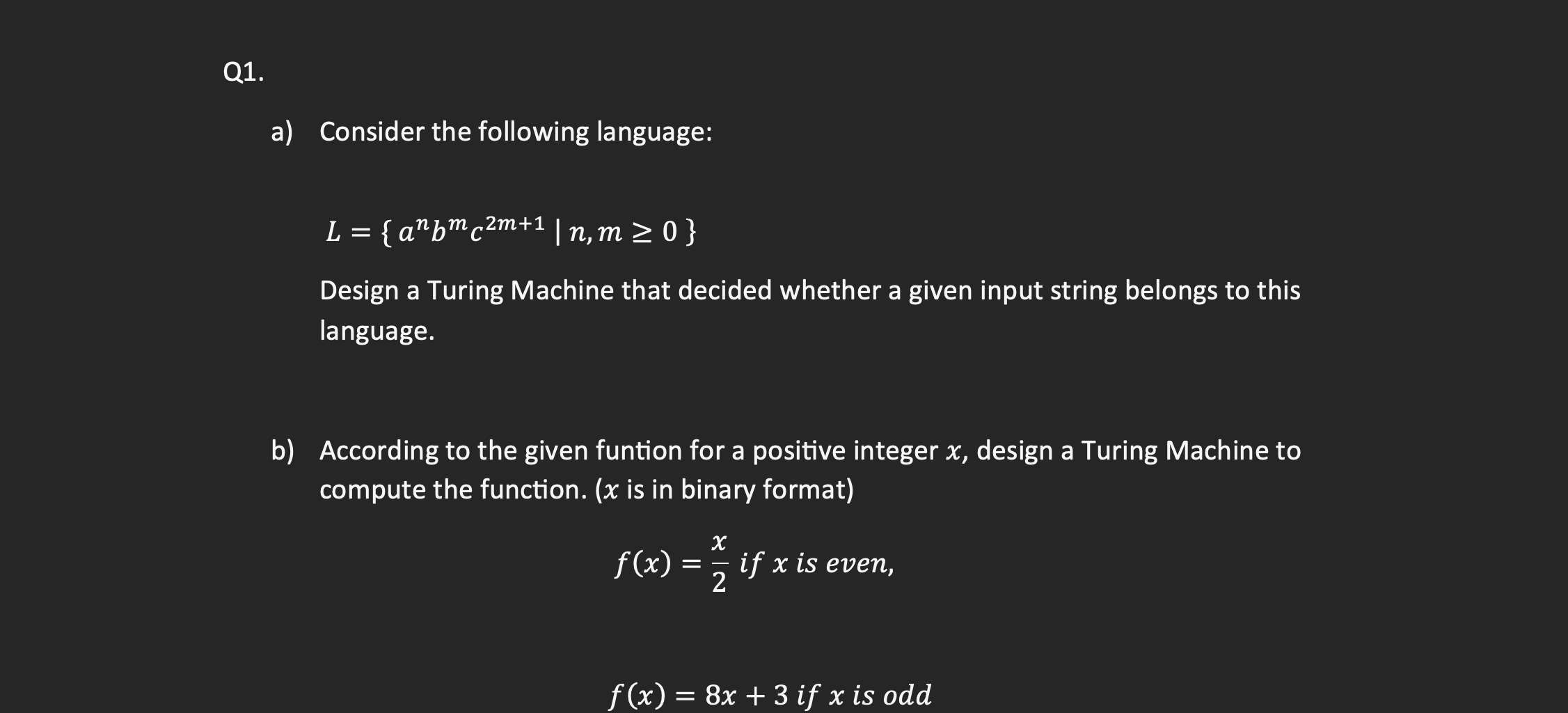 Solved Q1.a) ﻿Consider the following | Chegg.com