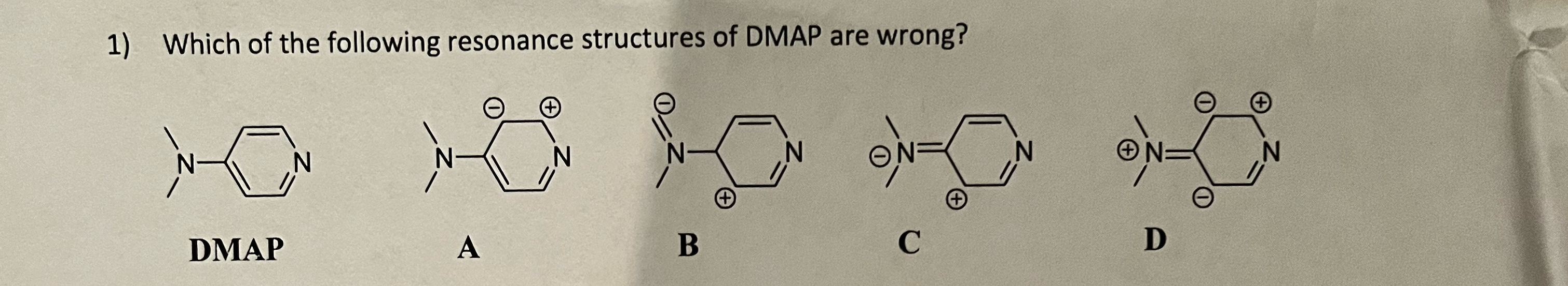 Solved Which of the following resonance structures of DMAP | Chegg.com