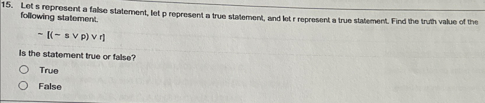 Solved Let s represent a false statement, let p ﻿represent a | Chegg.com