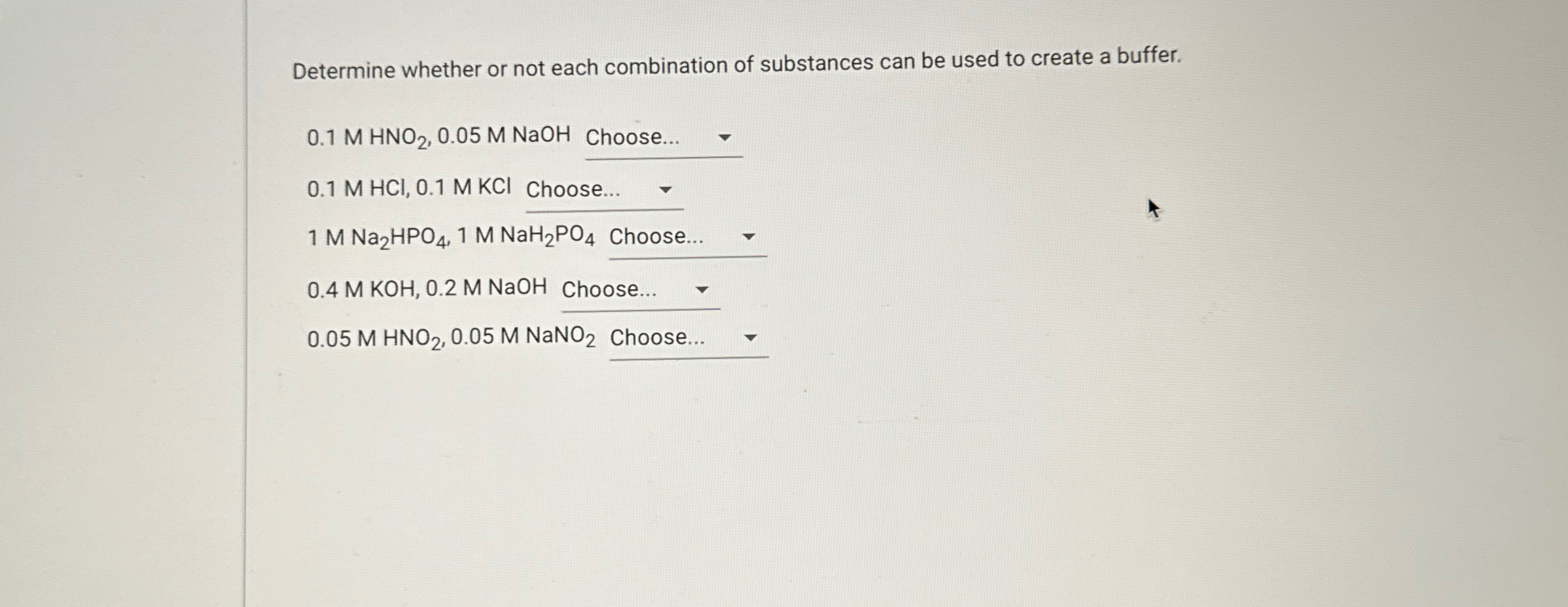Solved Determine whether or not each combination of | Chegg.com