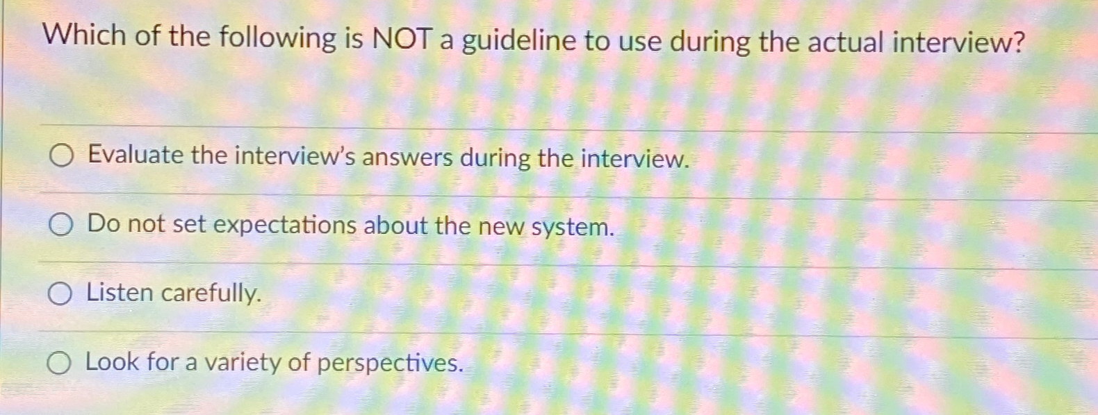 Solved Which of the following is NOT a guideline to use | Chegg.com