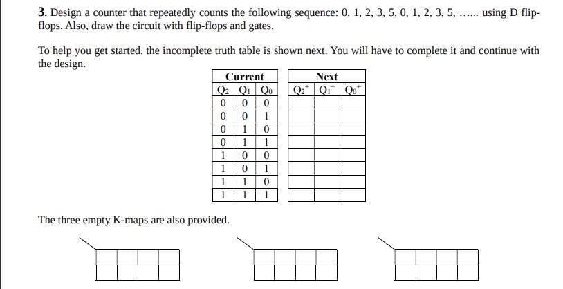Solved Design a counter that repeatedly counts the following | Chegg.com