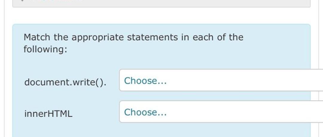 Solved Match the appropriate statements in each of the | Chegg.com