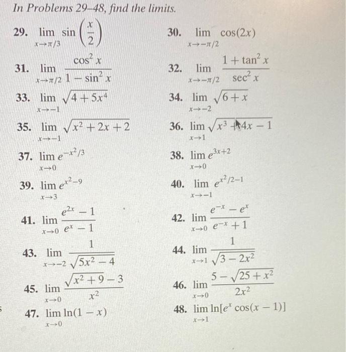 Solved In Problems 29-48, find the limits. 29. lim sin 1/3 2 | Chegg.com