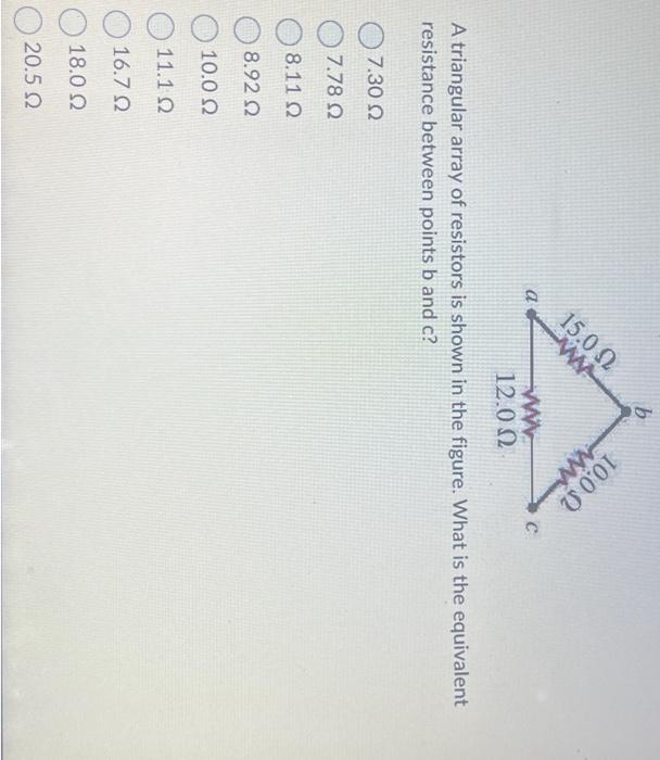 Solved A triangular array of resistors is shown in the | Chegg.com