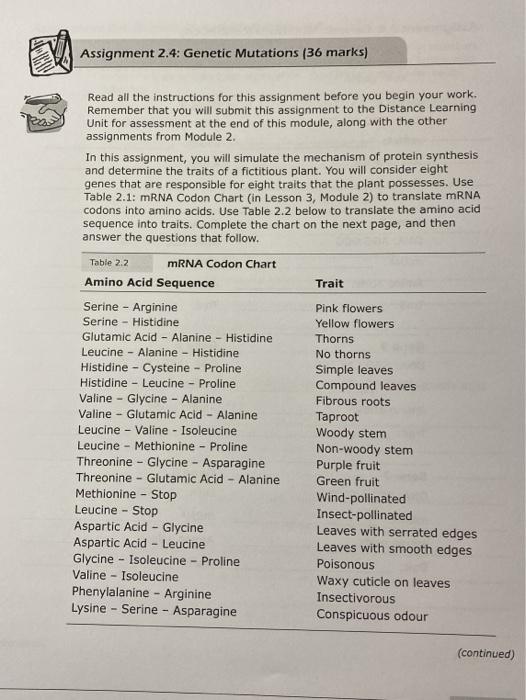 Solved Assignment 2.4: Genetic Mutations (36 marks) Read all | Chegg.com